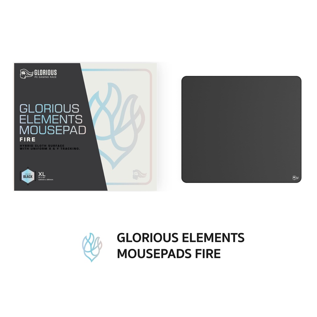 Glorious Elements Mousepad Fire, Ice, Air, แผ่นรองเมาส์เกมมิ่งสีดำ 3 ...
