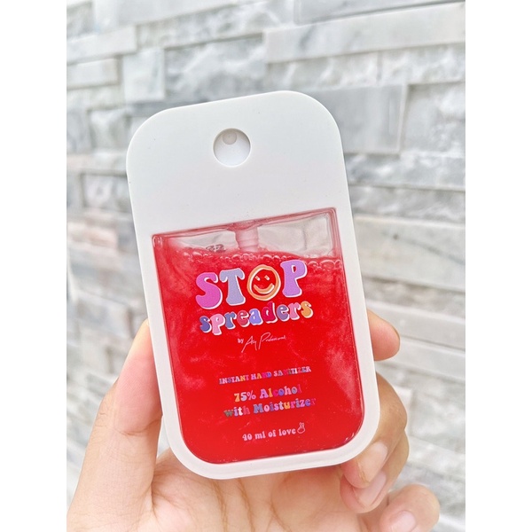 สเปรย์แอลกอฮอล์ 75% พกพา มีกลิ่นน้ำหอม กลิตเตอร์ แบรนด์ Stop Spreaders ...