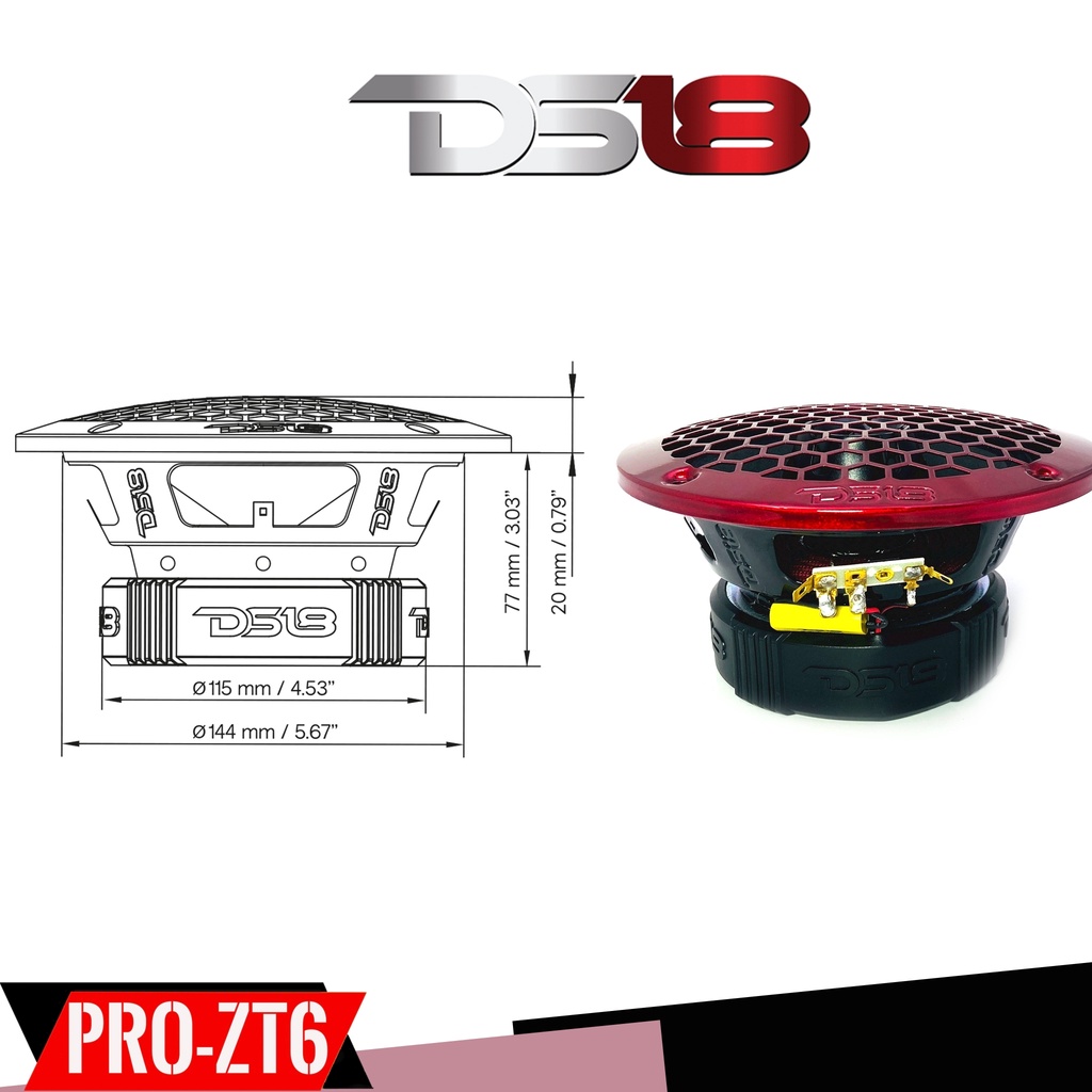 DS18 รุ่น PRO-ZT6 ลำโพงเสียงกลาง6.5นิ้ว2ทาง เฟสปลั๊ก ดอกละ 3,200บาท ...