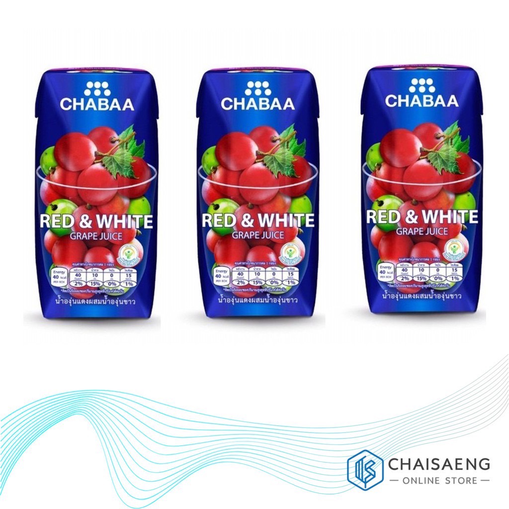 (แพ็ค 3) Chabaa Fruit Juice ชบา ผลิตภัณฑ์น้ำผลไม้ 180 มล. (แอปเปิ้ลผสมน้ำองุ่น/ส้มวาเลนเซีย ...