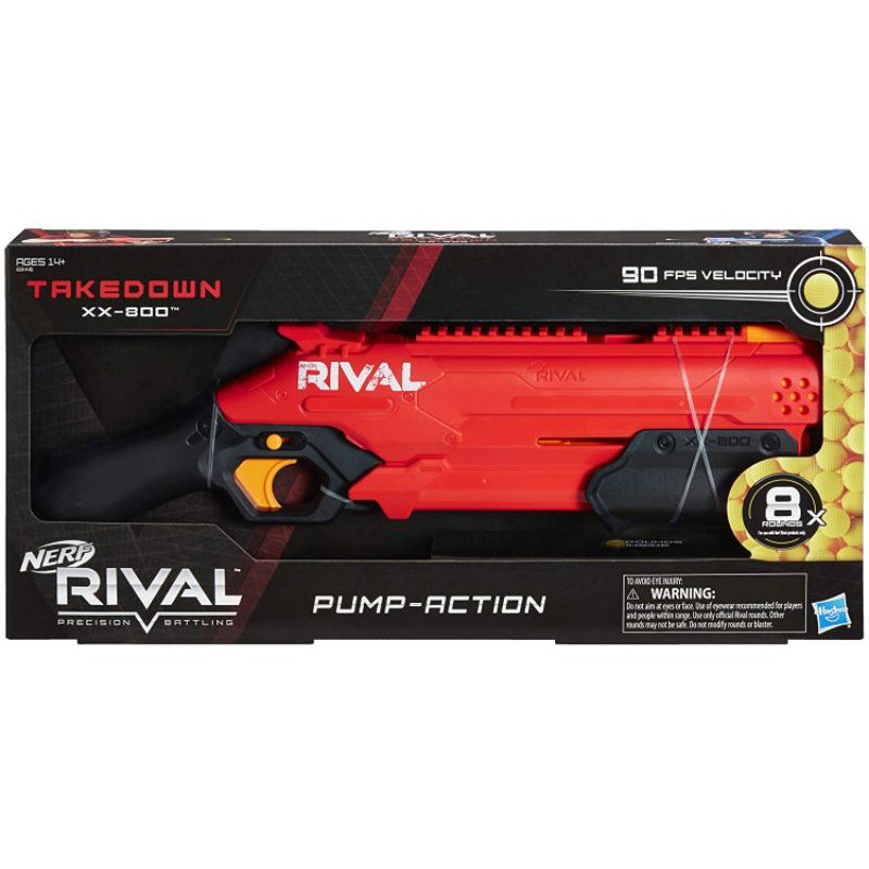 NERF Rival Takedown XX-800 Blaster Gun -- Pump Action, Breech-Load, 8 ...