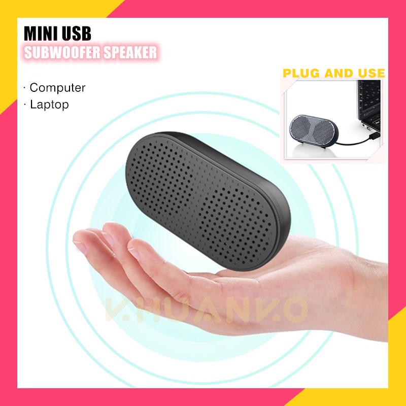 ลําโพงสเตอริโอมัลติมีเดีย Usb สําหรับโน๊ตบุ๊คแล็ปท็อป Pc (สีดํา) Jvmv ...