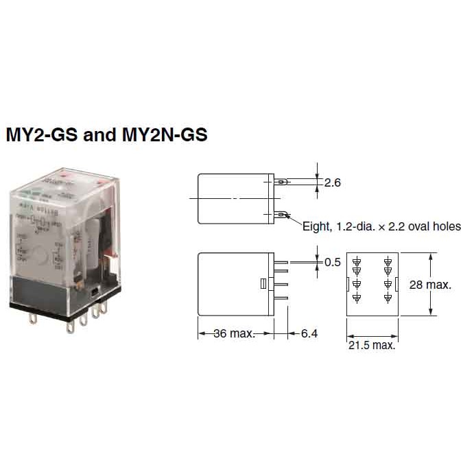 Relay Omron MY2N-GS รีเลย์ 220V 8 ขา | Shopee Thailand