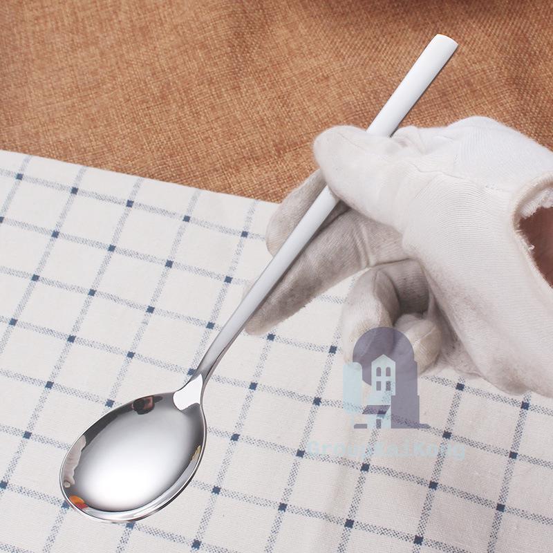 ช้อนเกาหลีด้ามยาว สแตนเลสเกรด 304 ไม่เป็นสนิม ใช้สำหรับรับประทานอาหาร ขนมหวานอาหารเรียกน้ำย่อย ...