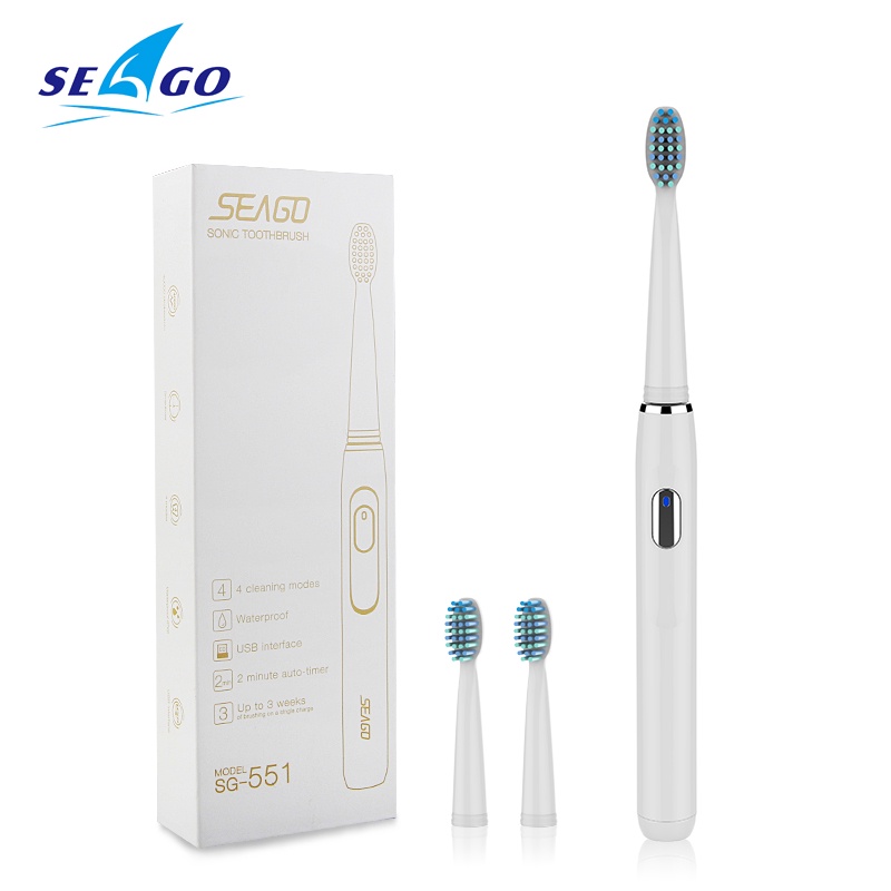 แปรงสีฟันไฟฟ้าโซนิค Seago Sonic Toothbrush SG-551 ปรับได้มี 4 โหมด กันน้ำIPX7 รับประกัน 2 ปี ...
