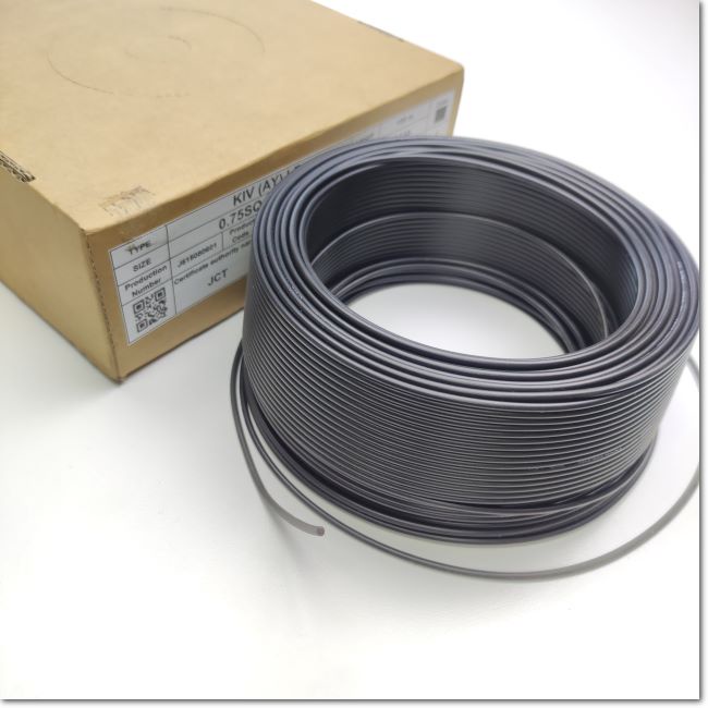 KIV(AY)LF 0.75 sq. Black สายไฟญี่ปุ่น สเปค 1 box = 100 m./ 1.4k.g ,Taiyo | Shopee Thailand