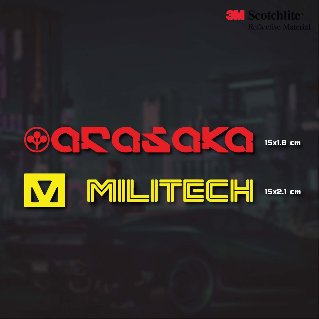 สติกเกอร์เกมcyberpunk 2077 arasaka/militech แต่งรถยนต์ มอเตอร์ไซค์ ...