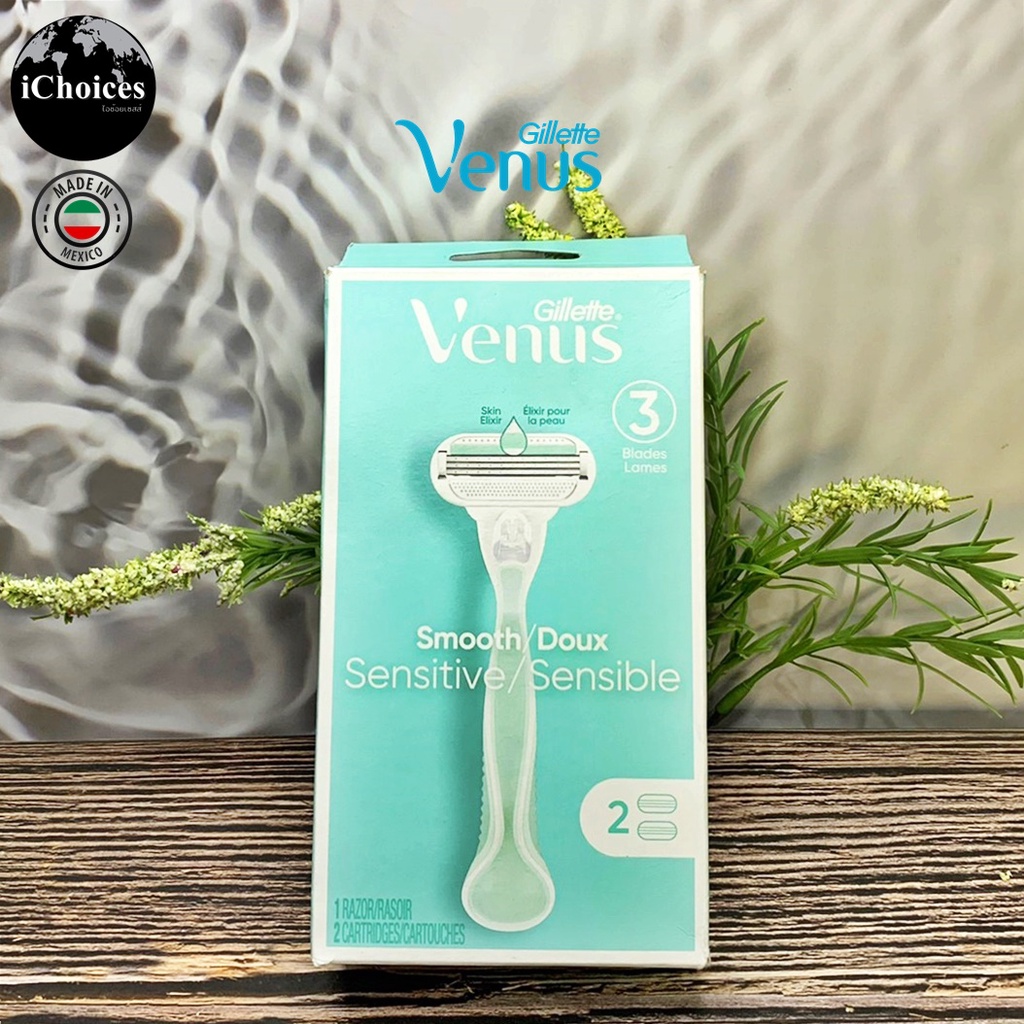 [Gillette] Venus Smooth Doux Sensitive Sensible 3 Blades Lames ยิลเลตต์ วีนัส ชุดมีดโกน สำหรับ ...