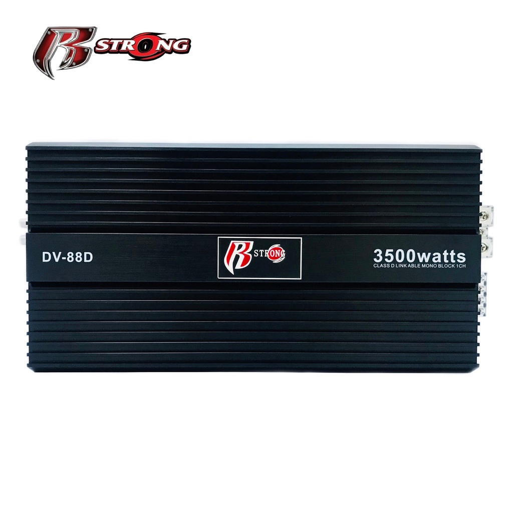 เพาเวอร์แอมป์ติดรถยนต์แรงๆดีๆ R-STRONG รุ่น DV-88D CLASS D กำลังขับ 3500w.MAX สีดำ ซิงค์ครีบ ...
