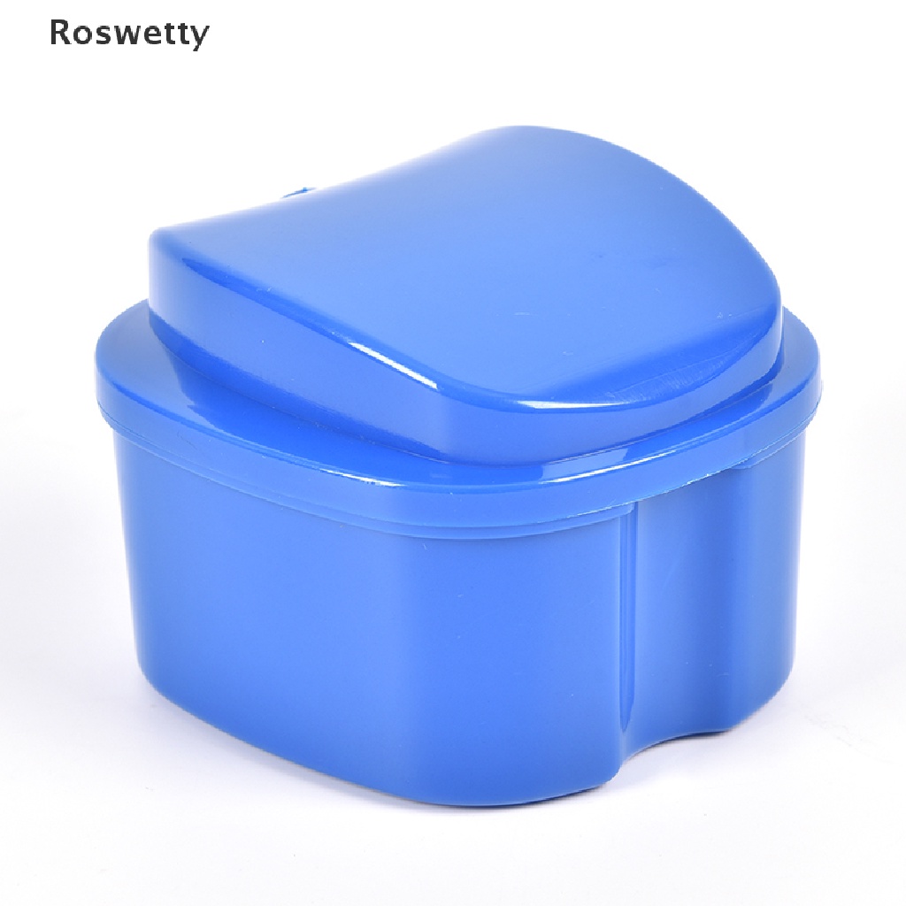 Roswetty Denture Box Container Tooth Storage Case False Teeth Rinsing ...
