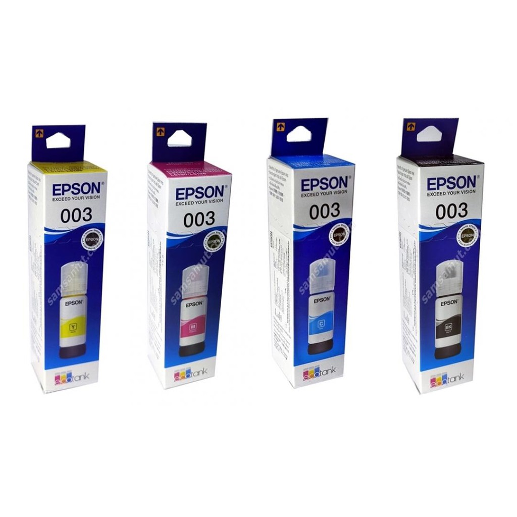 EPSON T003 Bk, T003 C,T003 M ,T003 Y น้ำหมึก อิงค์แทงค์ แท้ 100% L1110,L3100,L3101,L3110,L3150 ...