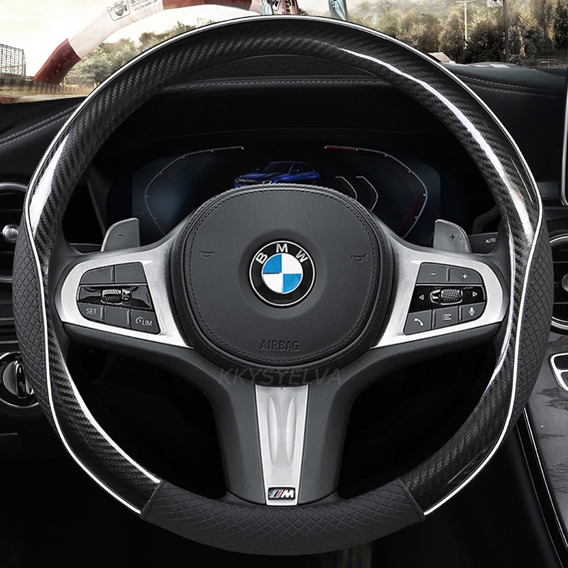 คาร์บอน Fibre หนังพวงมาลัยรถ 38 ซม.สําหรับ BMW X1 X2 X3 X4 E84 F39 E83 F25 G01 F97 F26 G02 F98 ...