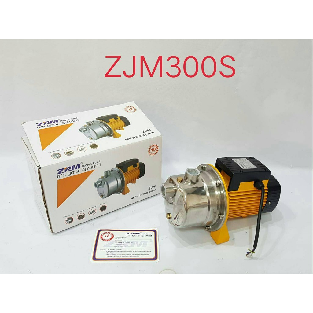 ZRM ปั๊มน้ำไฟฟ้า 1 นิ้ว 0.4 แรง ZJM300S ขดลวดทองแดง ใบพัดสแตนเลส เพลา ...