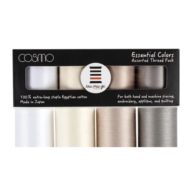 COSMO tsu mu gi set 4 ด้าย Quilt Essential Colors Assorted Thread Pack ...