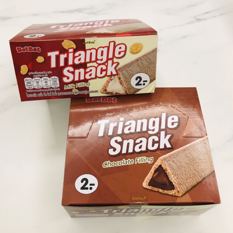 Triangle Snack ไตรแองเกิล 2บ. รสนม ช็อกโกแลต 24ชิ้น | Shopee Thailand