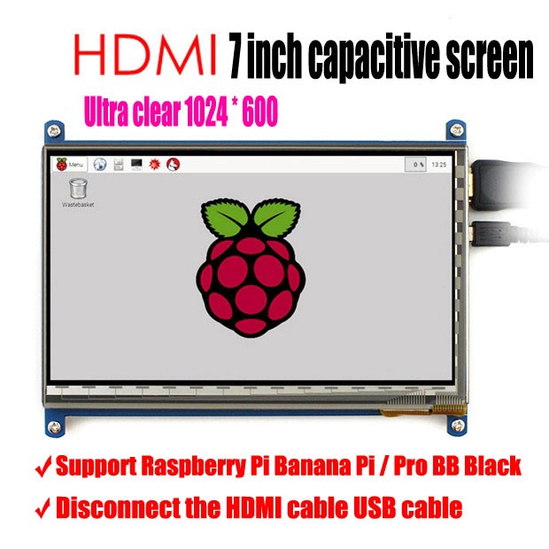 หน้าจอ LCD 7 นิ้ว สําหรับ HDMI raspberry Pi IPS raspberry pie ultra ...