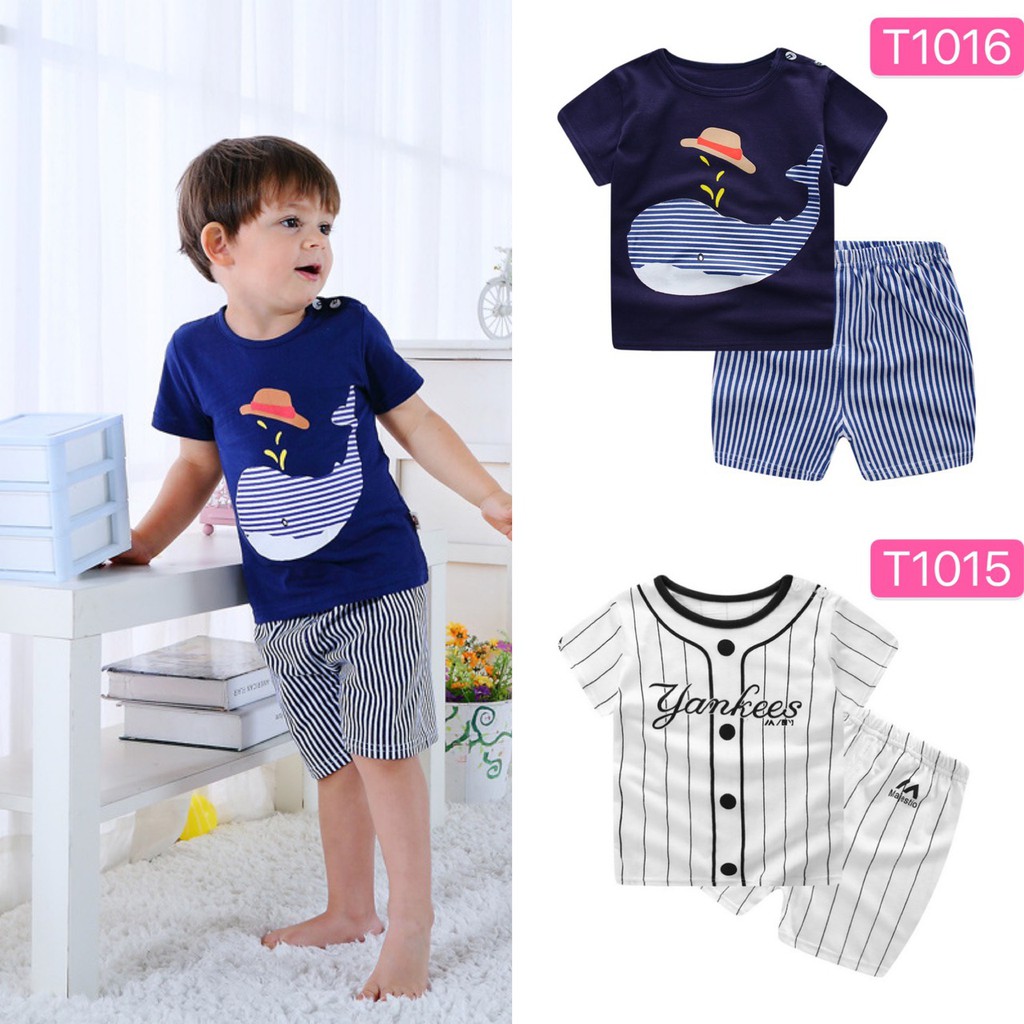 ชุดเชทเด็ก แฟชั่น ลายน่ารักน่ารัก มาใหม่ T1015-T1016 | Shopee Thailand