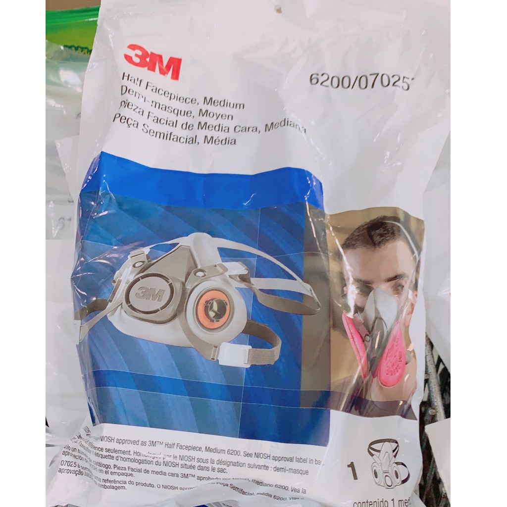 3M หน้ากากกันฝุ่นและสารเคมี รุ่น 6100 6200 6300 พร้อมตลับกรอง 6001 ...