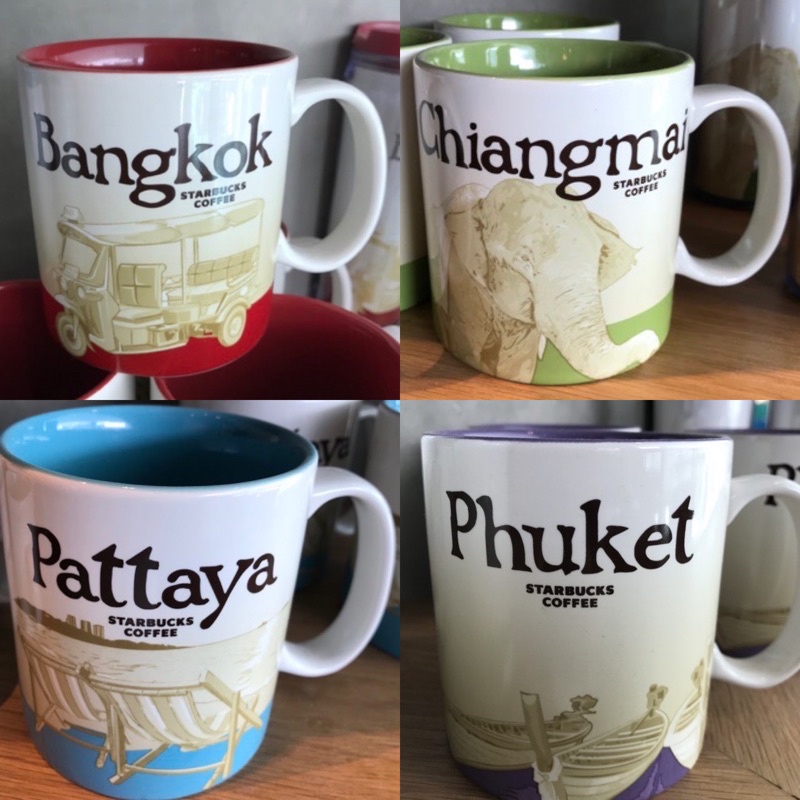 แก้ว Starbucks mug Thailand เมือง Bangkok,Chiangmai,Pattaya,Phukel 16oz ...