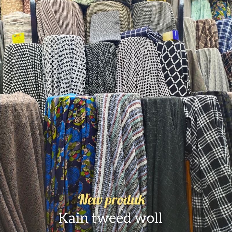 ใหม่ล่าสุด TWEED WOLL FABRIC MATERIAL (HATGA สําหรับ 0.5 เมตร) | Shopee ...