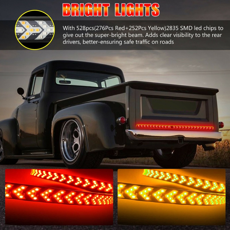 Yo ยานพาหนะ Tailgate Strip Light กันน้ําเบรค LED โคมไฟขับรถไฟเลี้ยว ...
