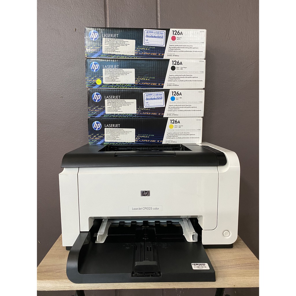 ปริ้นเตอร์สีมือสอง HP COLOR LASERJET CP1025 + หมึก 126A หมึกใหม่ ส่งฟรี ...