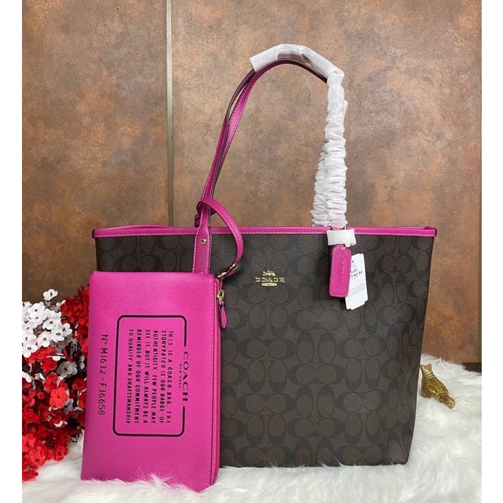 COACH (F36658) REVERSIBLEE CITY TOTE IN SIGNATURE CANVAS | Shopee Thailand