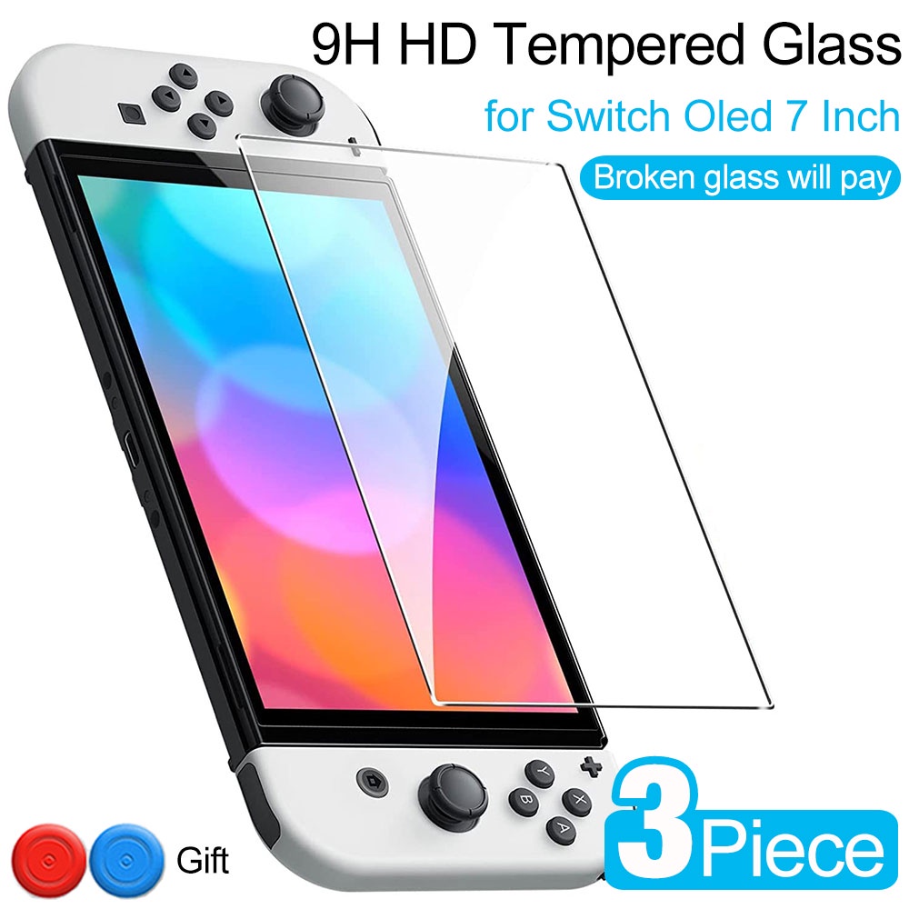 กระจกนิรภัยกันรอยหน้าจอ 9H HD 3 ชิ้น สําหรับ Nintendo Switch OLED | Shopee Thailand