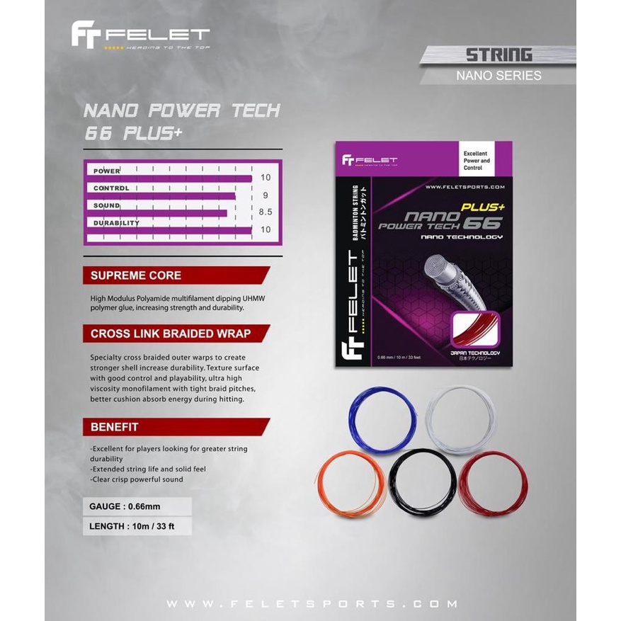 Felet สายแบดมินตัน Ultramax Turbo Nano 66 Ultra Sonic 63 Nano power ...