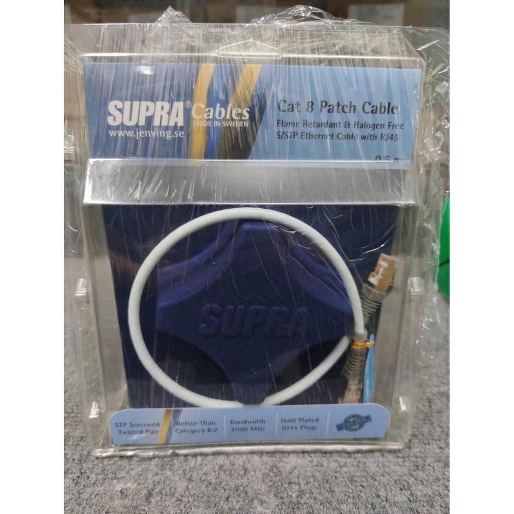 Supra Cat 8 STP Patch FRHF Blue Ethernet Cable w/ RJ45 สายแลน | Shopee Thailand