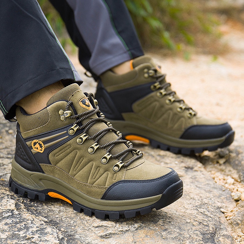 (แท้/พร้อมส่ง)Men's Outdoor Waterproof Suede High Tops Hiking Shoes ...