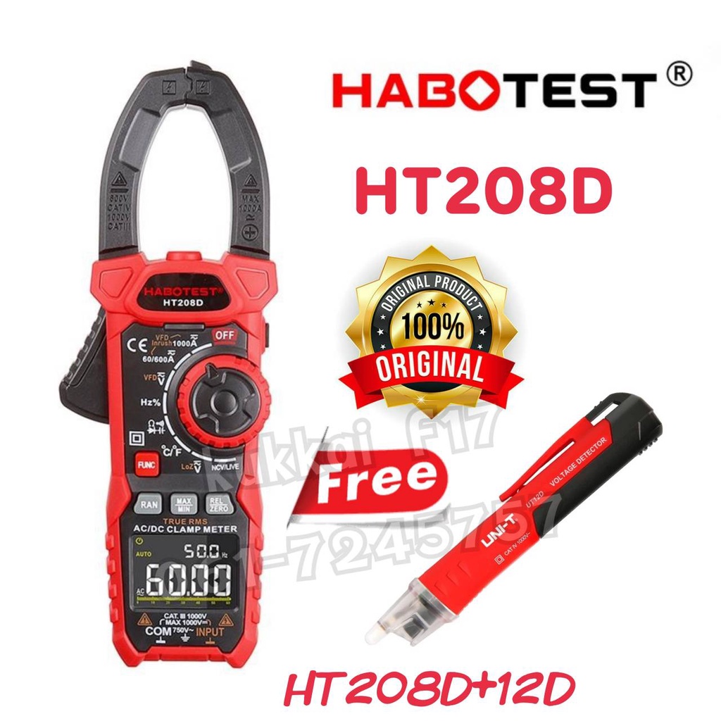 HABOTEST HT118A,118C,206A,206D,208D+12D Digital Multimeter Auto Range ...