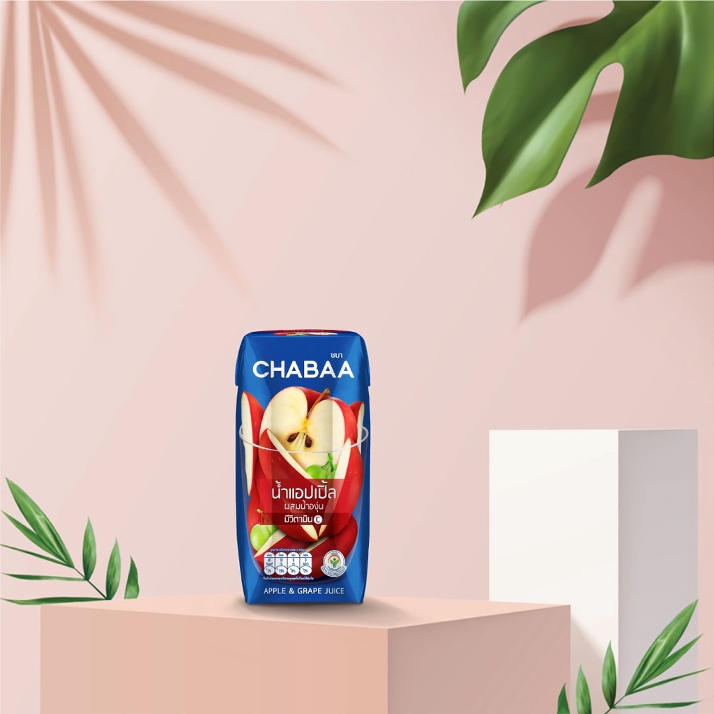 CHABAA น้ำแอปเปิ้ลผสมน้ำองุ่น 40% 180 มล. (18 กล่อง) | Shopee Thailand