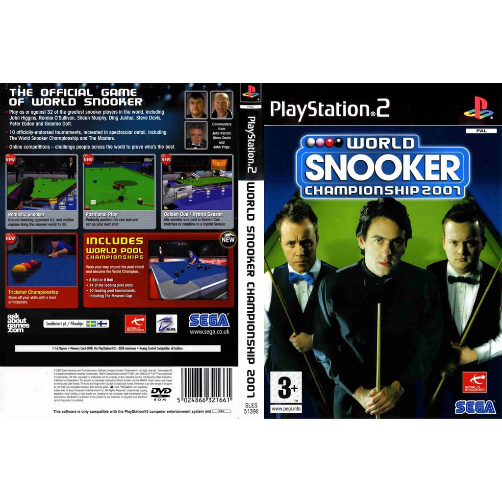 แผ่นเกมส์ PS2 World Snooker Championship 2007 คุณภาพ ส่งไว (DVD ...