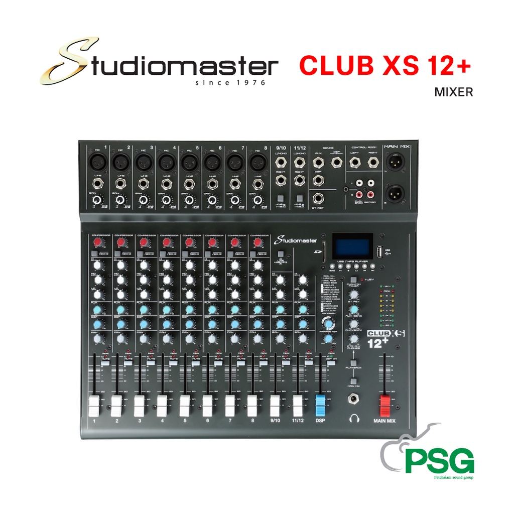 STUDIOMASTER CLUB XS 12+ MIXER 8 MIC INPUT, 2 STEREO Mixer | Shopee ...