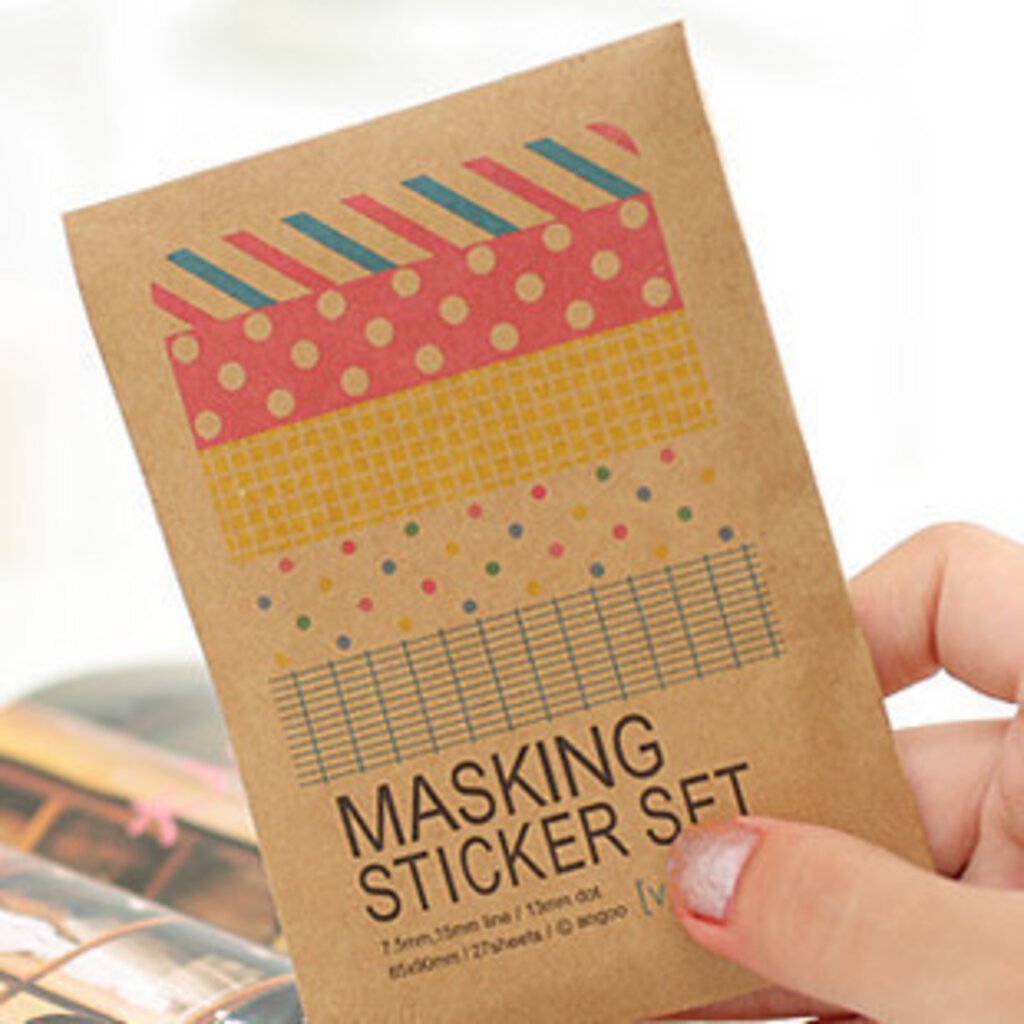 สติ๊กเกอร์ masking sticker set(แบบ refill) | Shopee Thailand