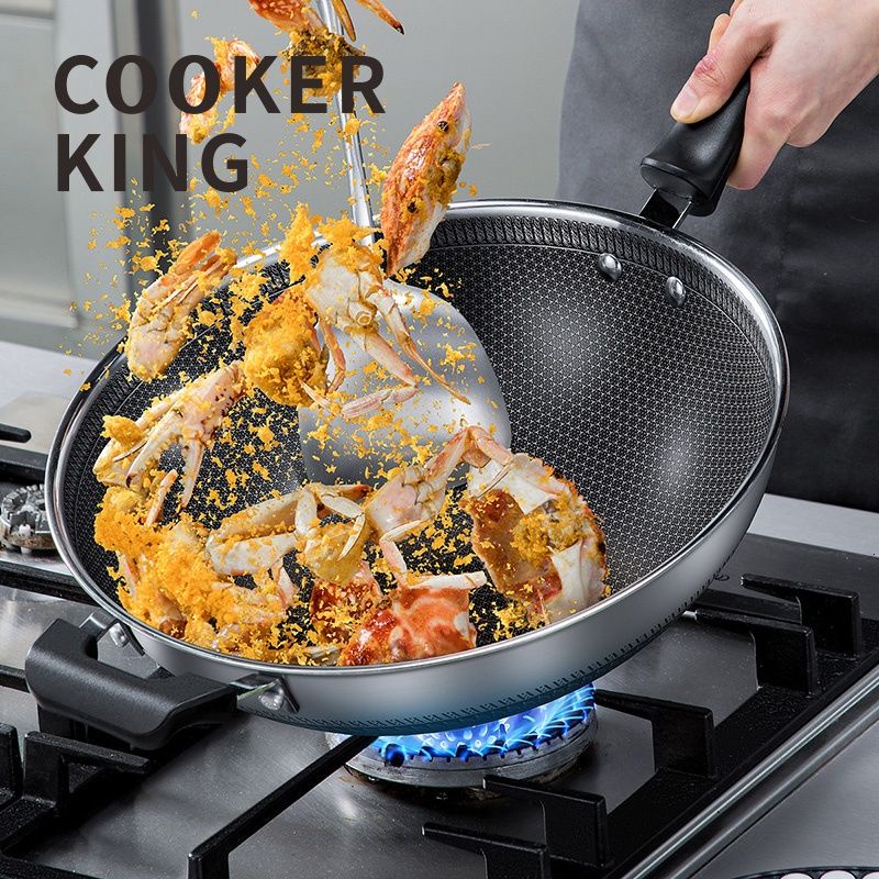 ข้อเสนอพิเศษ COOKER KING Non Stick Wok 316 Stainless Steel Wok Carbon ...