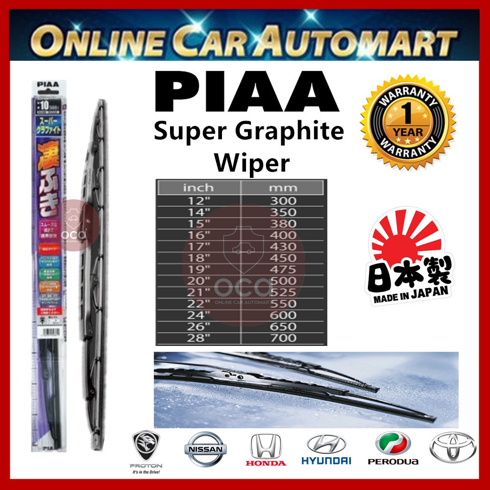 ใบปัดน้ําฝน PIAA Super Graphite 1 ชิ้น | Shopee Thailand