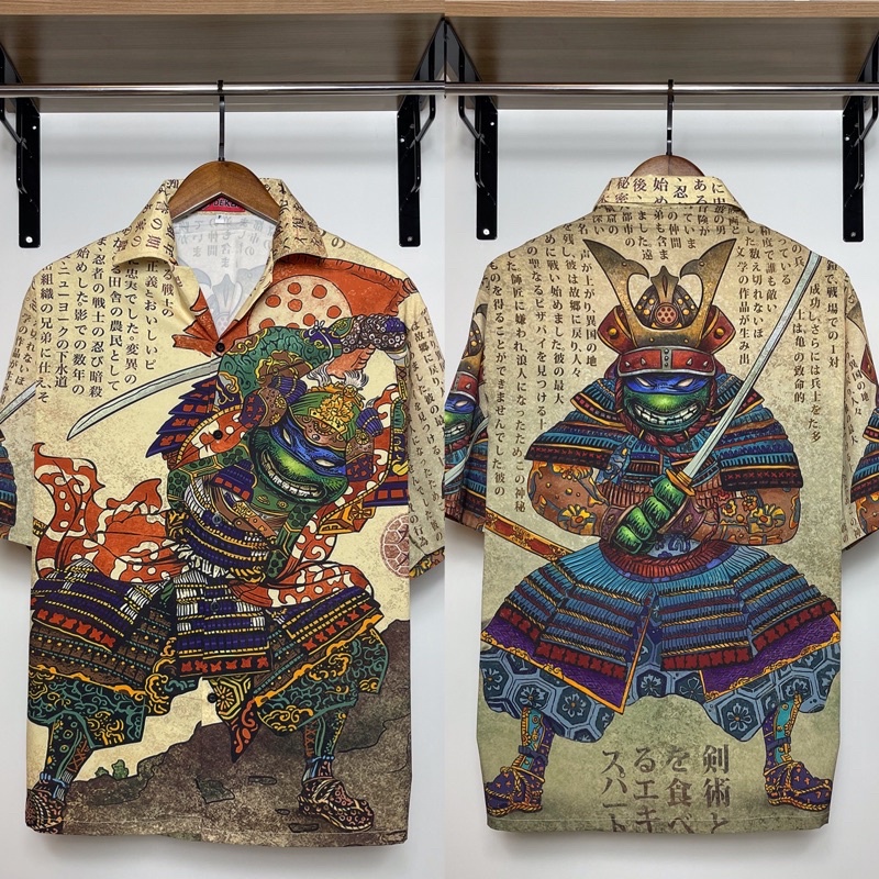 เสื้อเชิ้ตผ้าไหมอิตาลีลายเต่านินจาซามูไร (J13) | Shopee Thailand