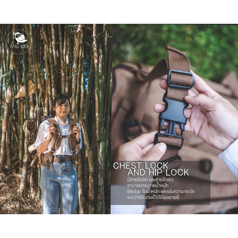 bagsbird รุ่น BXL3 จุ50L เดินทาง 4-5 วัน สายคู่หน้าฟังก์ชันครบ กระเป๋าเป้เดินทาง สายแบกเป้เที่ยว ...
