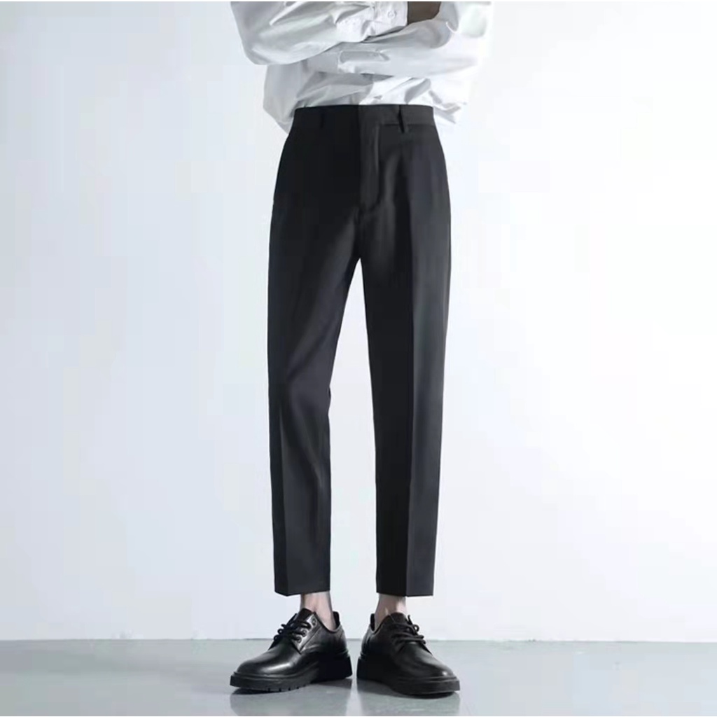 Fashion Korean Nine Pants slim กางเกงสแล็คชาย X233 5ส่วนชาย กางเกง ...