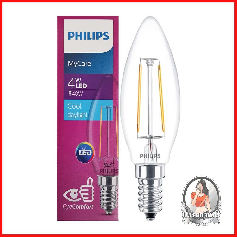 หลอดไฟ LED หลอดไฟ หลอด LED PHILIPS B35 CLASSIC 4 วัตต์ COOLDAYLIGHT E14 ...