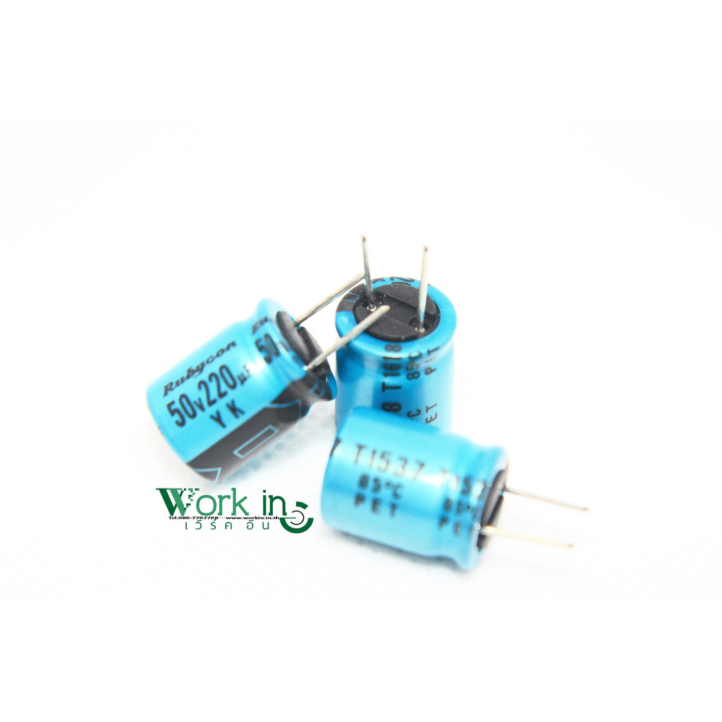 220uf 50v RUBYCON Capacitor ตัวเก็บประจุ คาปาซิเตอร์ ตัวเก็บประจุอิเล็ก ...