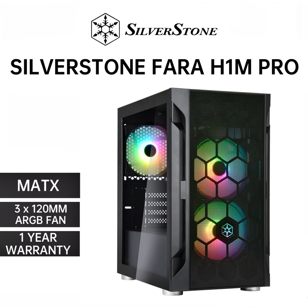 CASE (เคส) SILVERSTONE FARA H1M PRO Micro-ATX gaming chassis with ARGB ...