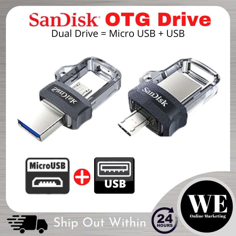 Ready Stock SanDisk OTG Drive Micro USB Ultra Dual Drive PenDrive Flash ...