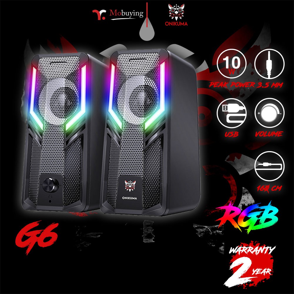 รับประกัน 2 ปี Onikuma G6 Gaming Multimedia Speaker ลำโพงเกมมิ่ง ลำโพงเล่นเกมส์ ลำโพงมีไฟ RGB ...