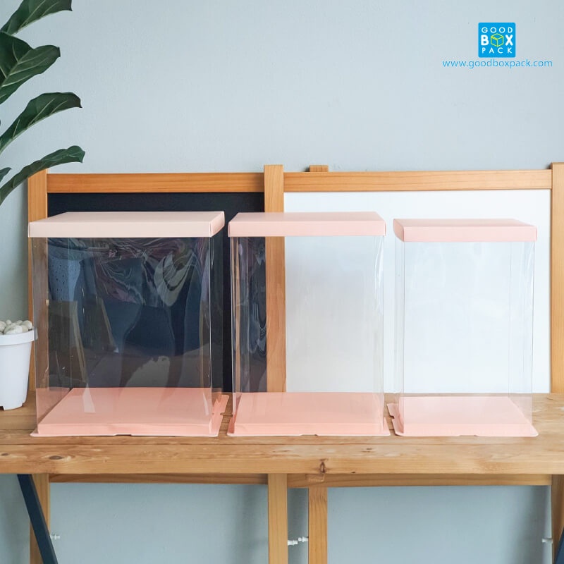 Goodboxpack กล่องเค้กใส ครึ่ง,1,2,3 ปอนด์ ทรงสูง (กล่องเค้กพลาสติกใสแบบชุดกล่อง+ฐาน+ฝา) | Shopee ...