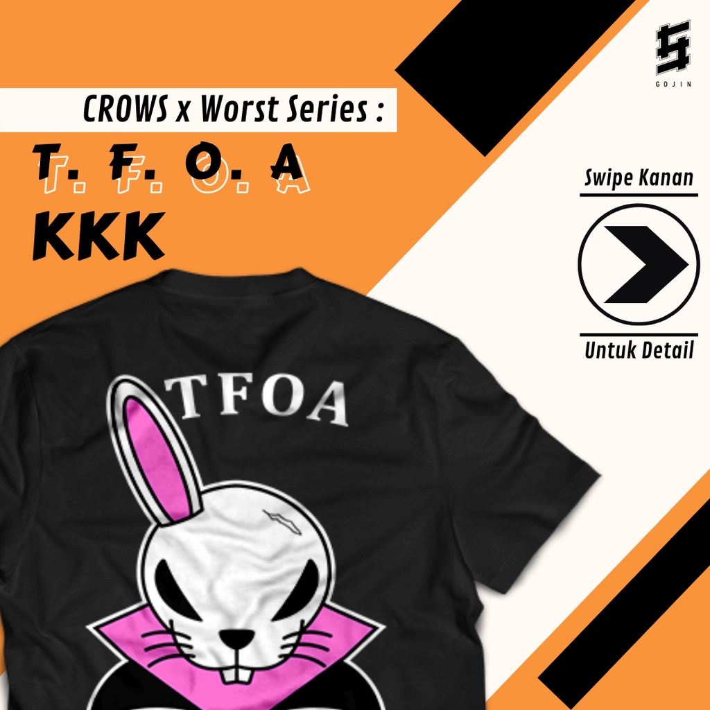 【ใหม่】Tfoa KKK Cotton Combed 24s Crows X Worst The Front of Armament T-Shirt | Shopee Thailand