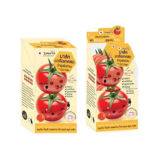 ส่งไว📢 (ยกกล่อง6ซอง) Smooto Tomato Collagen White & Smooth Mask สมูทโตะ ...