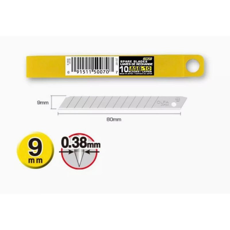 ใบมีดคัตเตอร์ 9 มม. 45 องศา OLFA ASB-10 (10ใบ) | Shopee Thailand